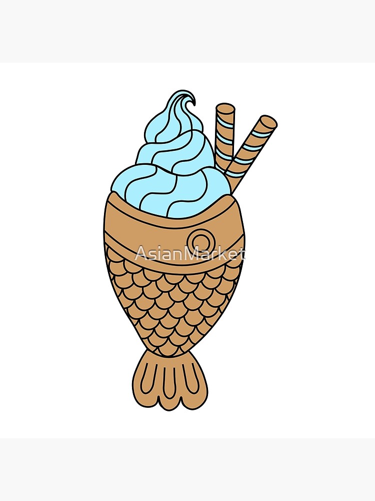 "Taiyaki Ice Cream Fish Shaped Japanese Dessert Blue" Poster by ...