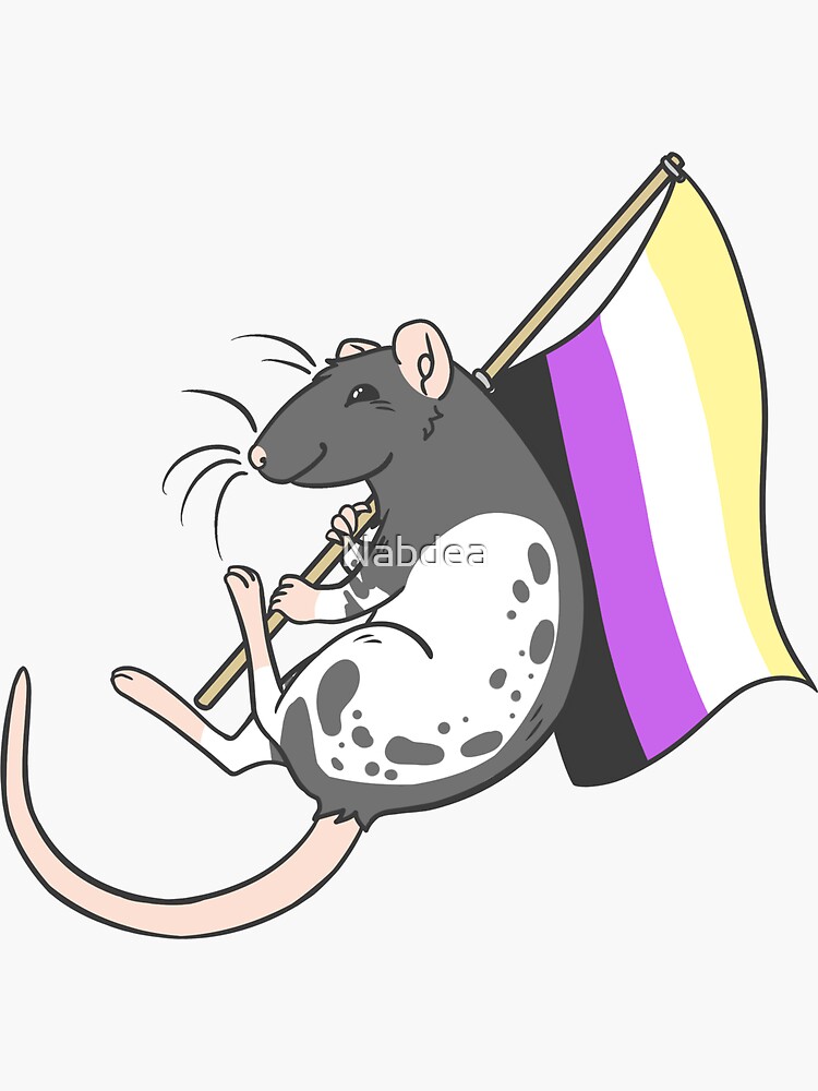 "Nonbinary Pride Rat - Flag Edition" Sticker for Sale by Nabdea | Redbubble