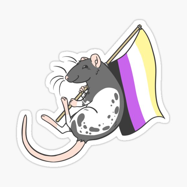 "Nonbinary Pride Rat - Flag Edition" Sticker for Sale by Nabdea | Redbubble