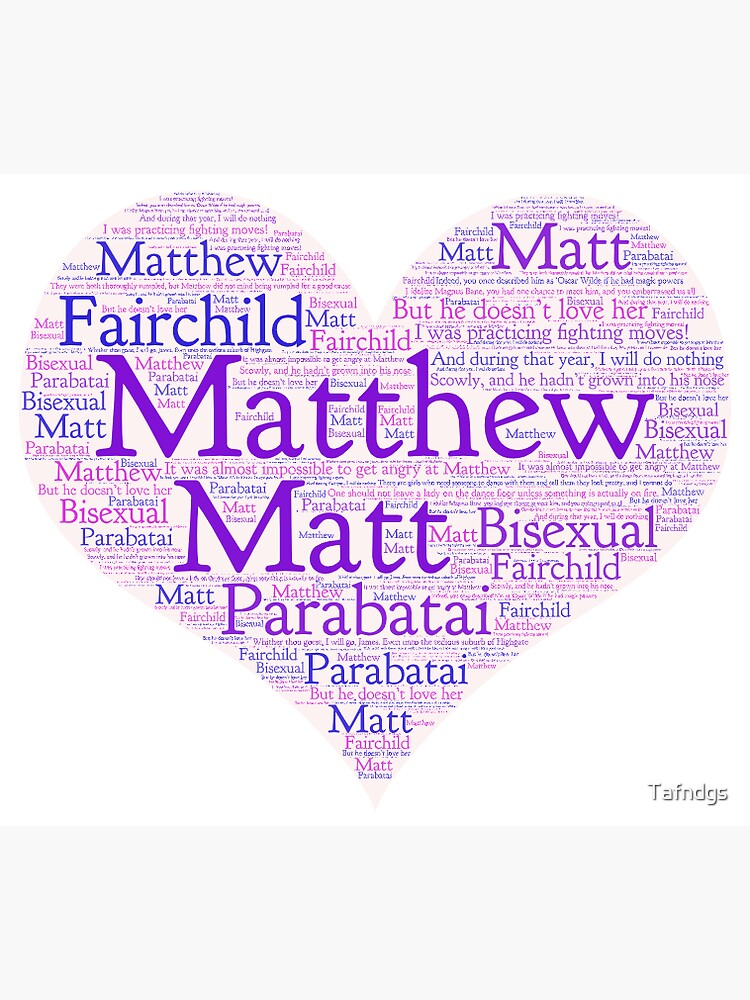 "Matthew Fairchild" Sticker by Tafndgs | Redbubble