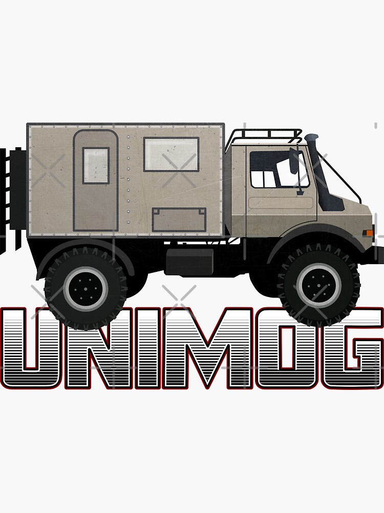"UNIMOG overlander" Sticker for Sale by Groenendijk | Redbubble