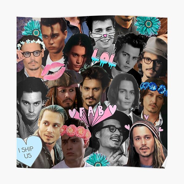 Poster « Johnny Depp Collage », par FullTimeFangirl | Redbubble