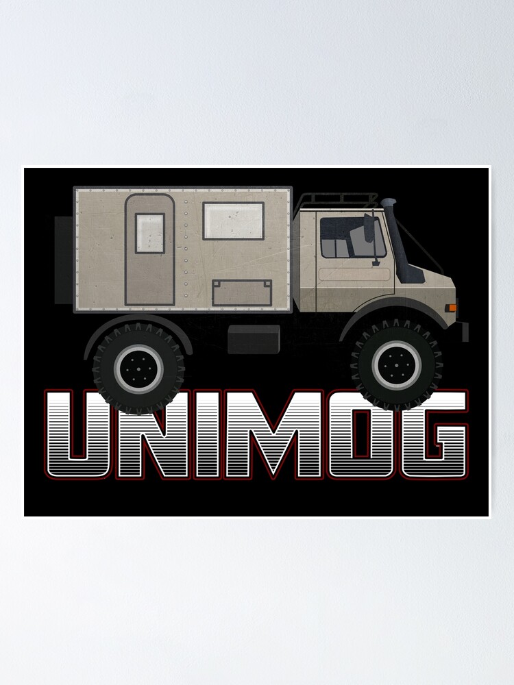 "UNIMOG overlander (on black)" Poster for Sale by Groenendijk | Redbubble