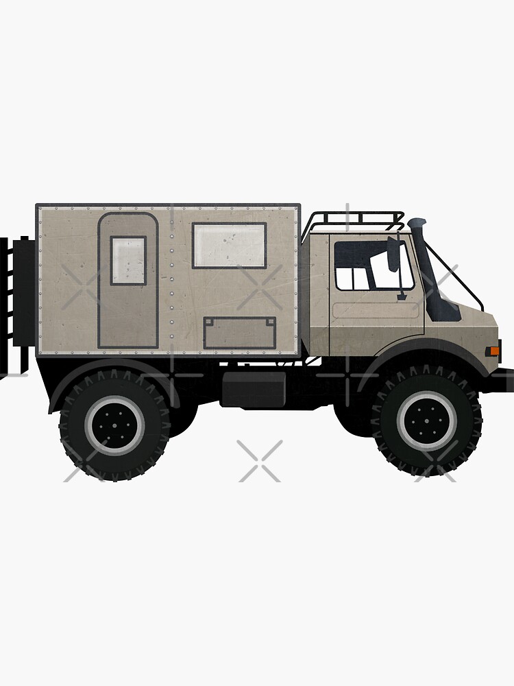 "UNIMOG overlander" Sticker for Sale by Groenendijk | Redbubble