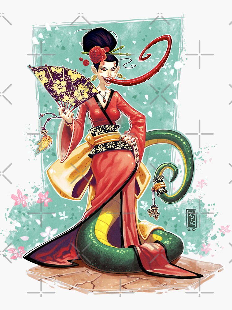 Japanese Snake Lady Snake Woman Bkayyy Illustrations ART Street