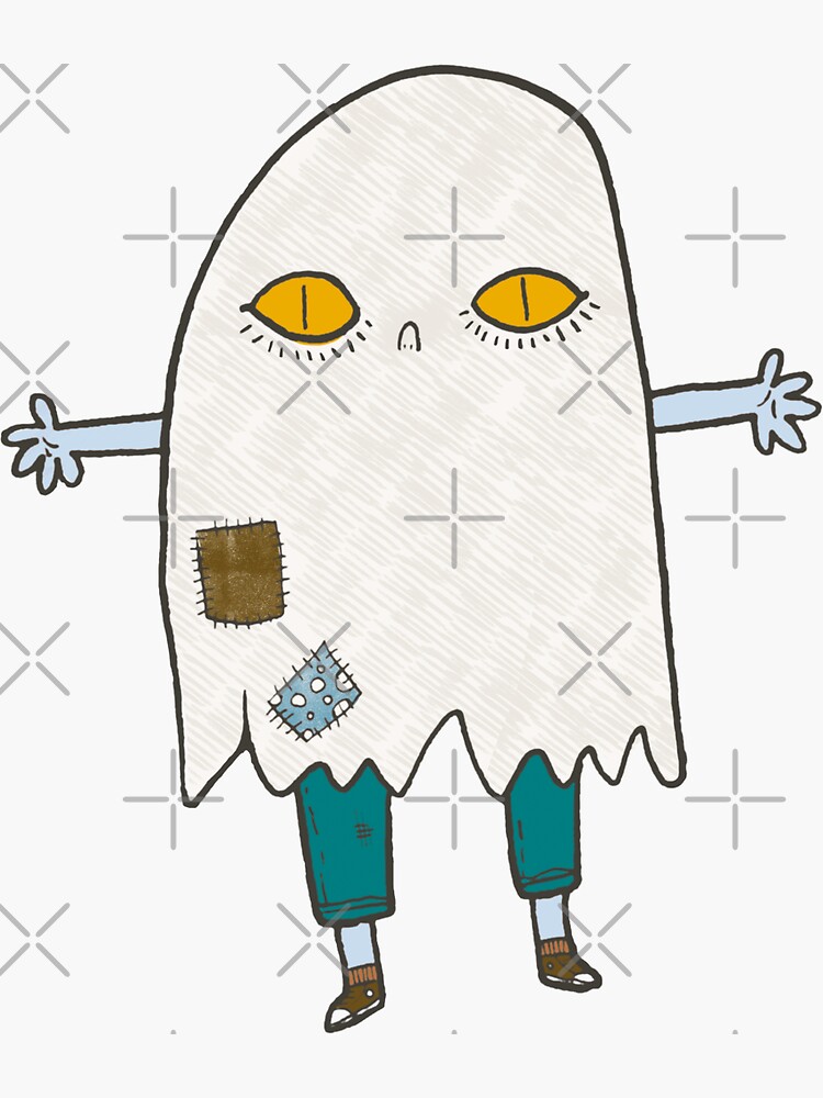 "Adorable Cool Inktober Ghost" Sticker by LolaCalderon | Redbubble