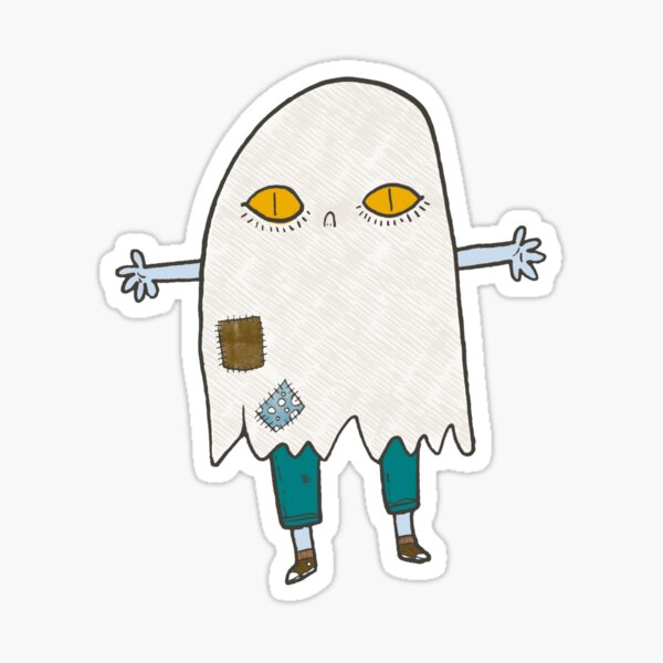 "Adorable Cool Inktober Ghost" Sticker by LolaCalderon | Redbubble