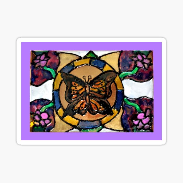 "Stained Glass Spring Monarch Butterfly " Sticker for Sale by ...