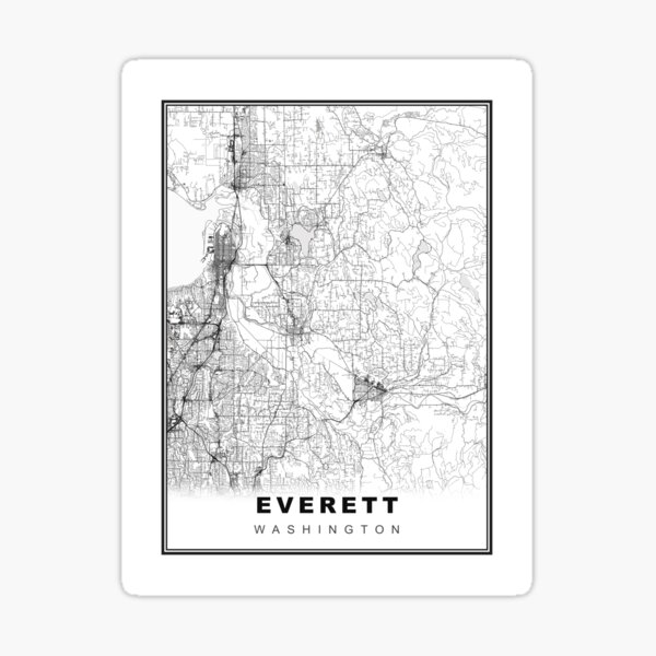 "Everett Map" Sticker for Sale by sibudas | Redbubble