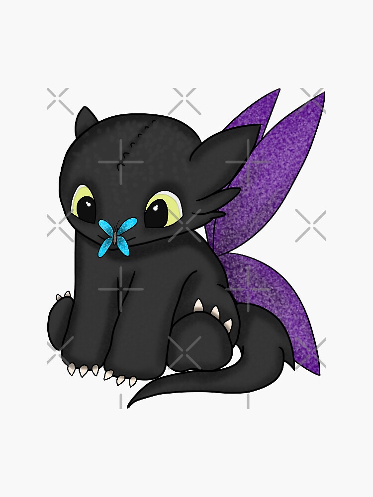 "Toothless Butterfly Dragon HTTYD How To Train Your" Sticker for Sale ...