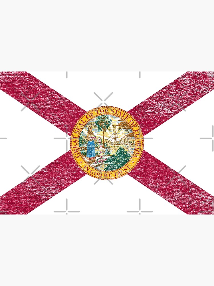 "STATE OF FLORIDA FLAG -- THE SUNSHINE STATE (DISTRESSED)" Poster by ...