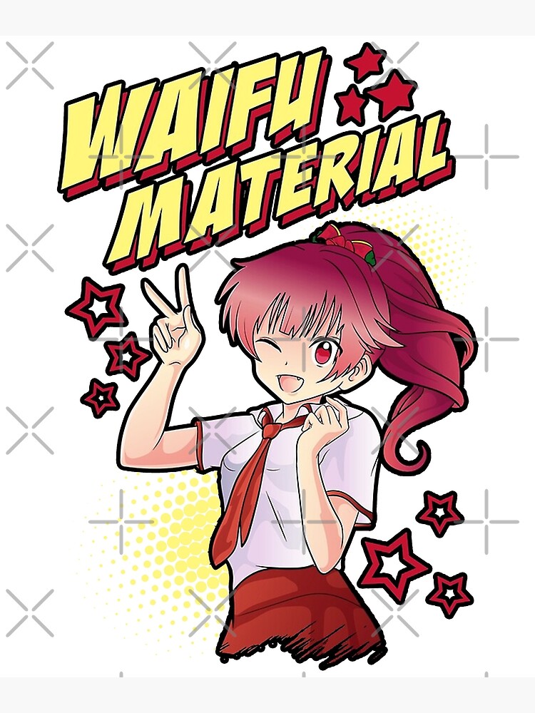 "Japanese Aesthetic Anime Kawaii Waifu Material Art" Art Print by ...
