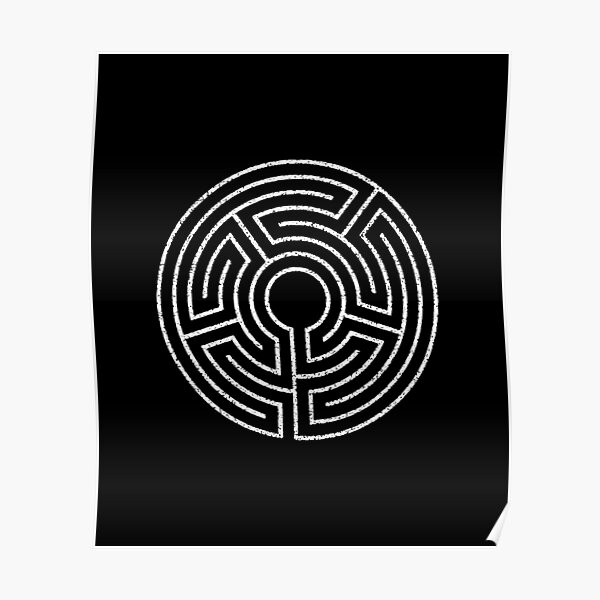 Póster «Obra de arte de laberinto laberinto en forma circular blanca ...