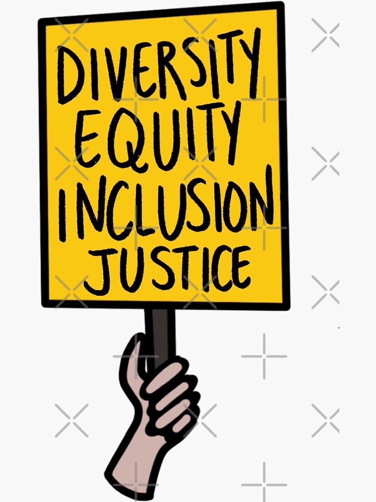 "Diversity, Equity, Inclusion, Justice" Sticker for Sale by tifftaff ...
