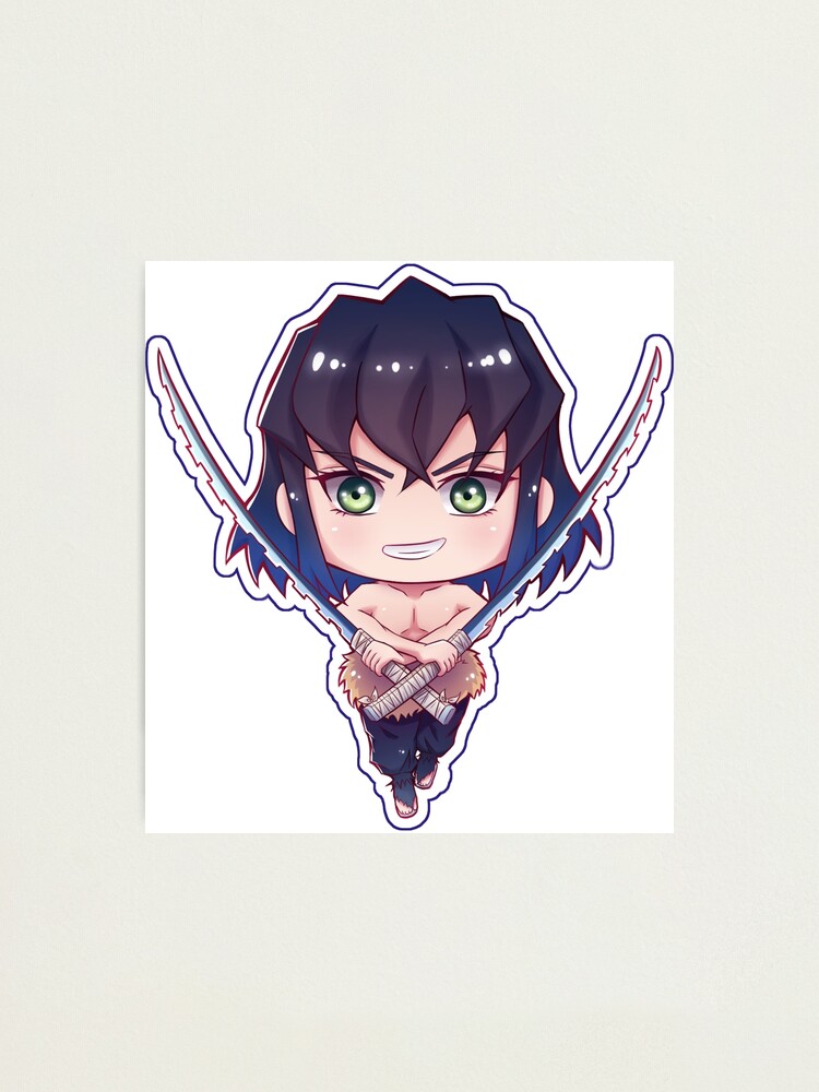 Lámina fotográfica «Inosuke Hashibira Sin Máscara Chibi» de ace1021 ...