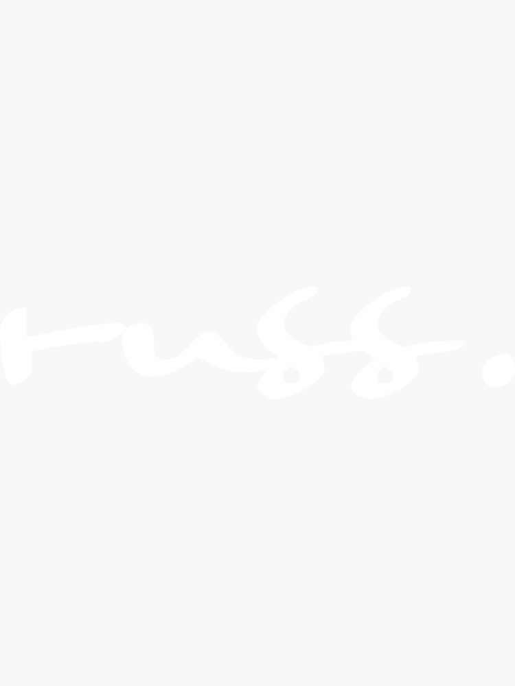 "russ" Sticker by pommy717 | Redbubble