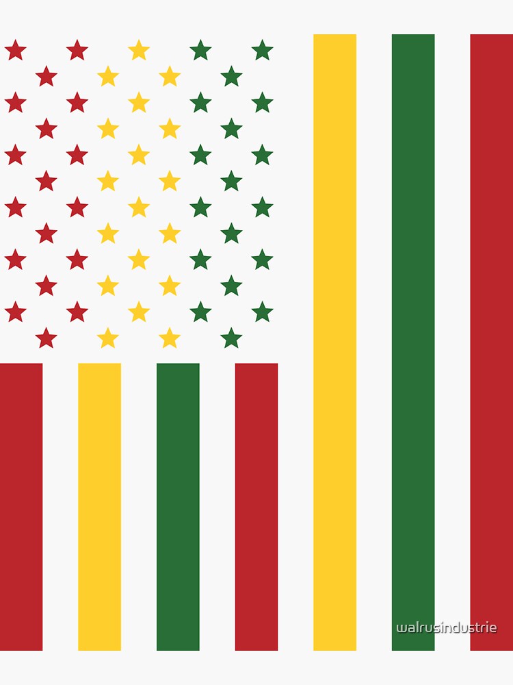 "Grunge African American Flag" Sticker for Sale by walrusindustrie ...