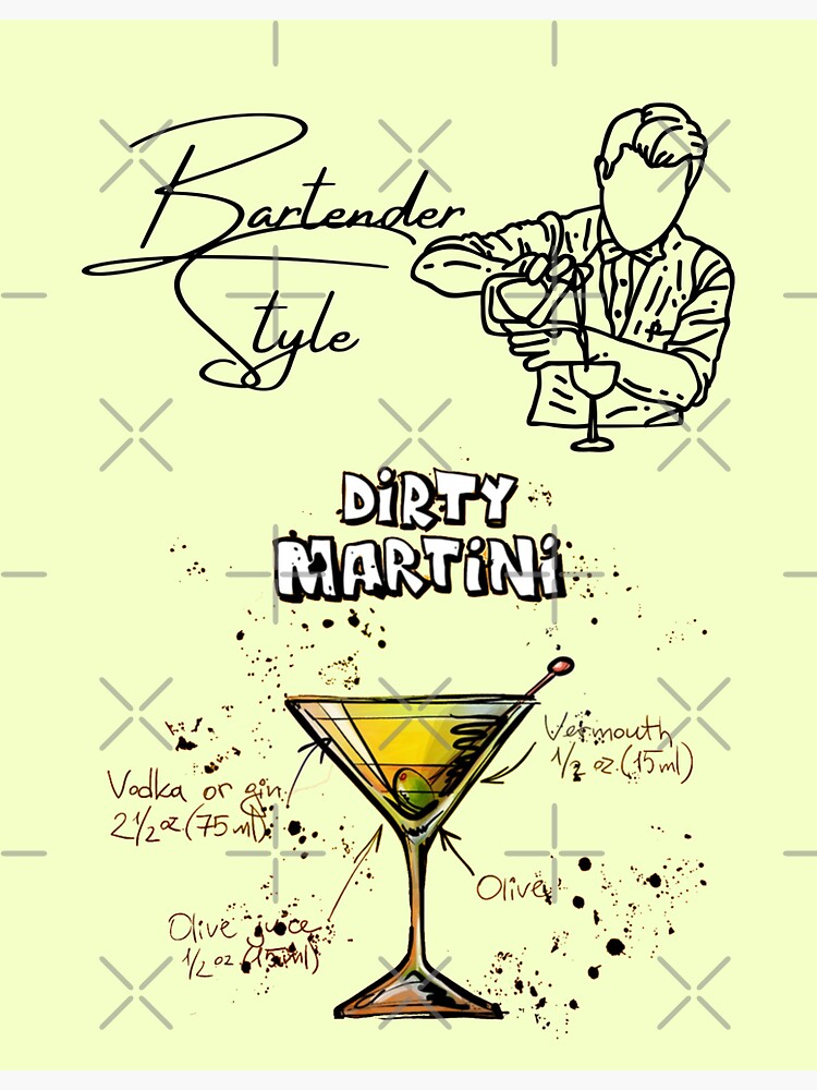 "Bartender Style Dirty Martini" Sticker by albix81 | Redbubble