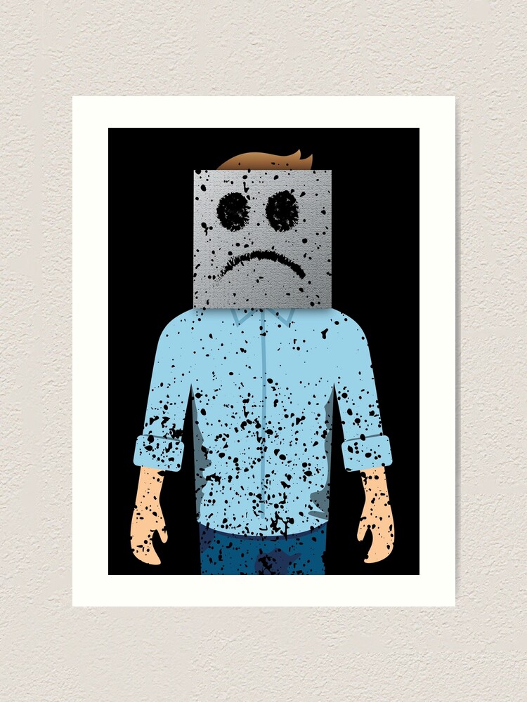 "Concrete Block Head Man" Art Print for Sale by seesaw-clothing | Redbubble