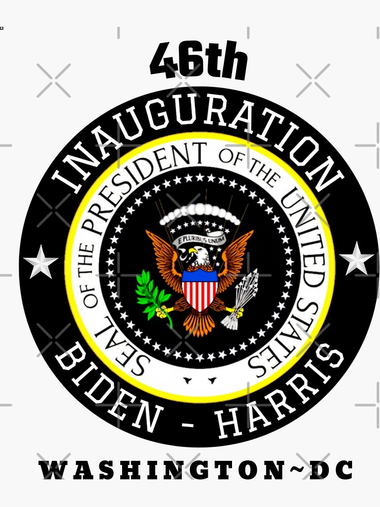 "INAUGURATION BIDEN-HARRIS -Black Letters" Sticker for Sale by Image ...