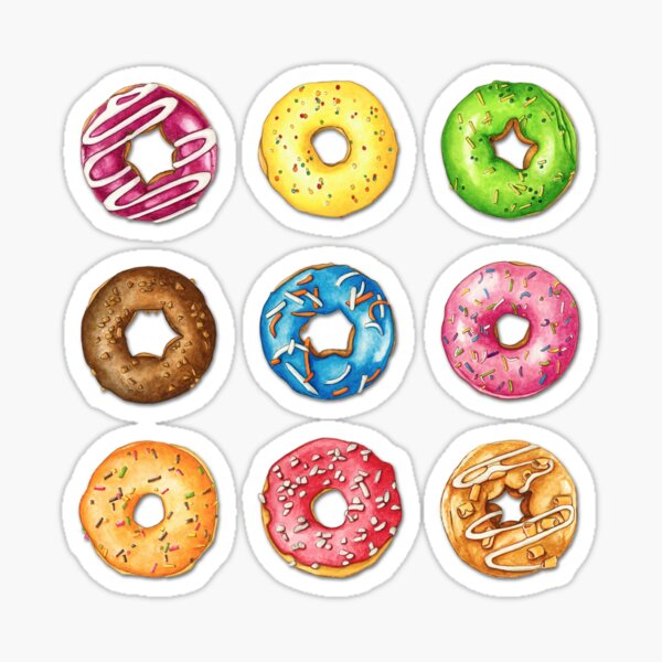 "Box of Doughnuts" Sticker for Sale by Suzanne Houghton | Redbubble