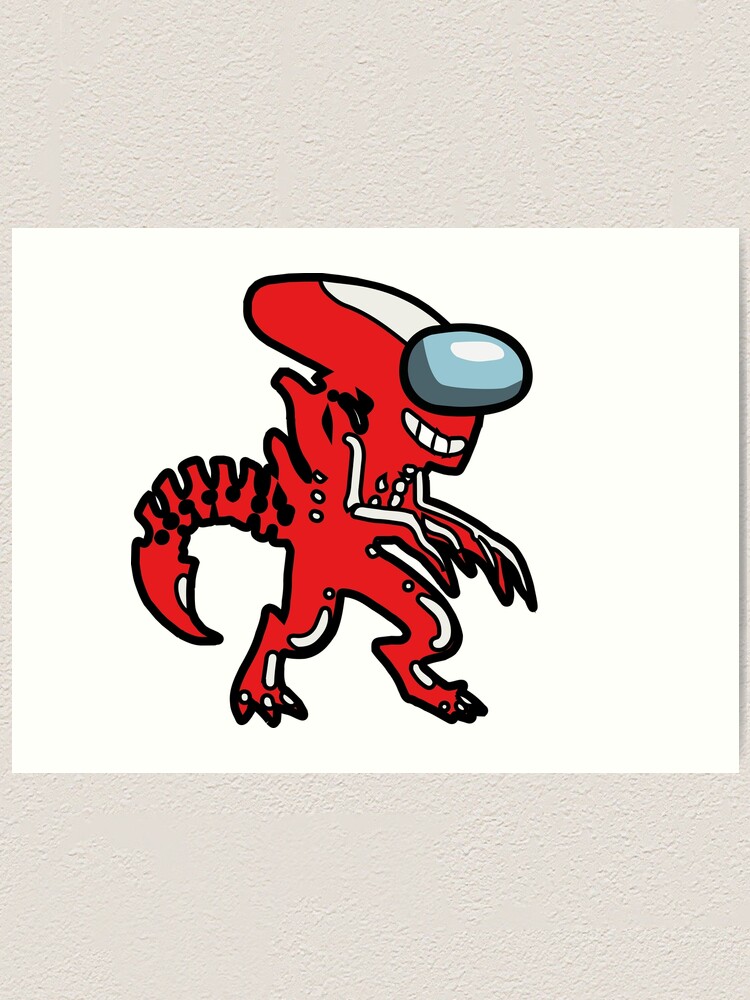 "Alien Among Us Red Compilation" Art Print for Sale by Polox | Redbubble