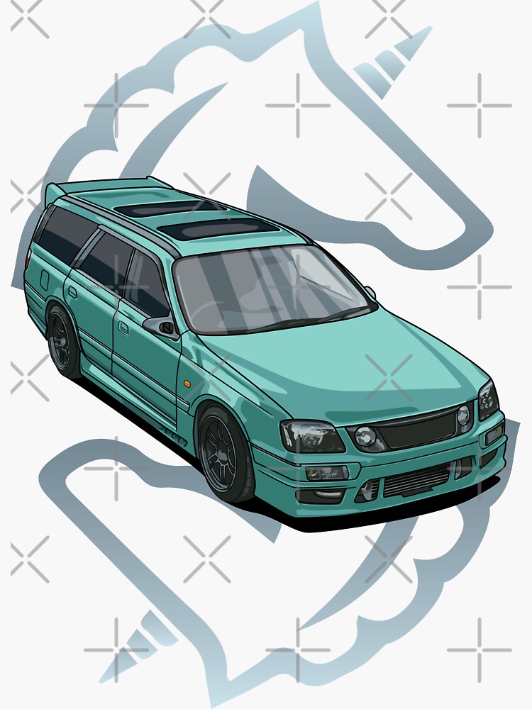 "Nissan Stagea Series II RS4 S Emerald Green Pearl" Sticker for Sale by ...