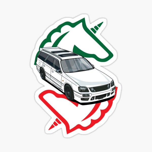 "Nissan Stagea Series II RS4 S Pearl White" Sticker for Sale by ...