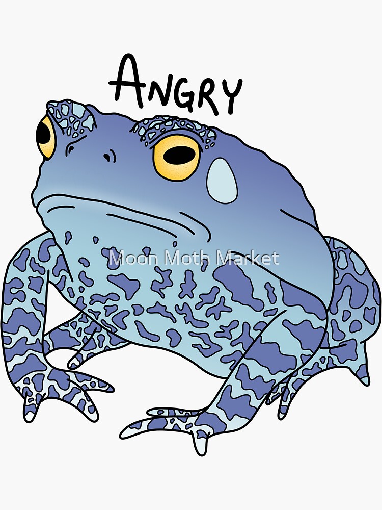 "Angry Blue Toad" Sticker for Sale by MoonMothMarket | Redbubble