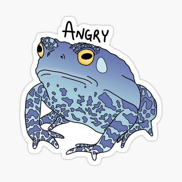 "Angry Blue Toad" Sticker for Sale by MoonMothMarket | Redbubble