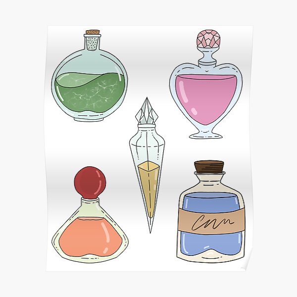 "Set of Magic Potions" Poster by MadDDesign | Redbubble