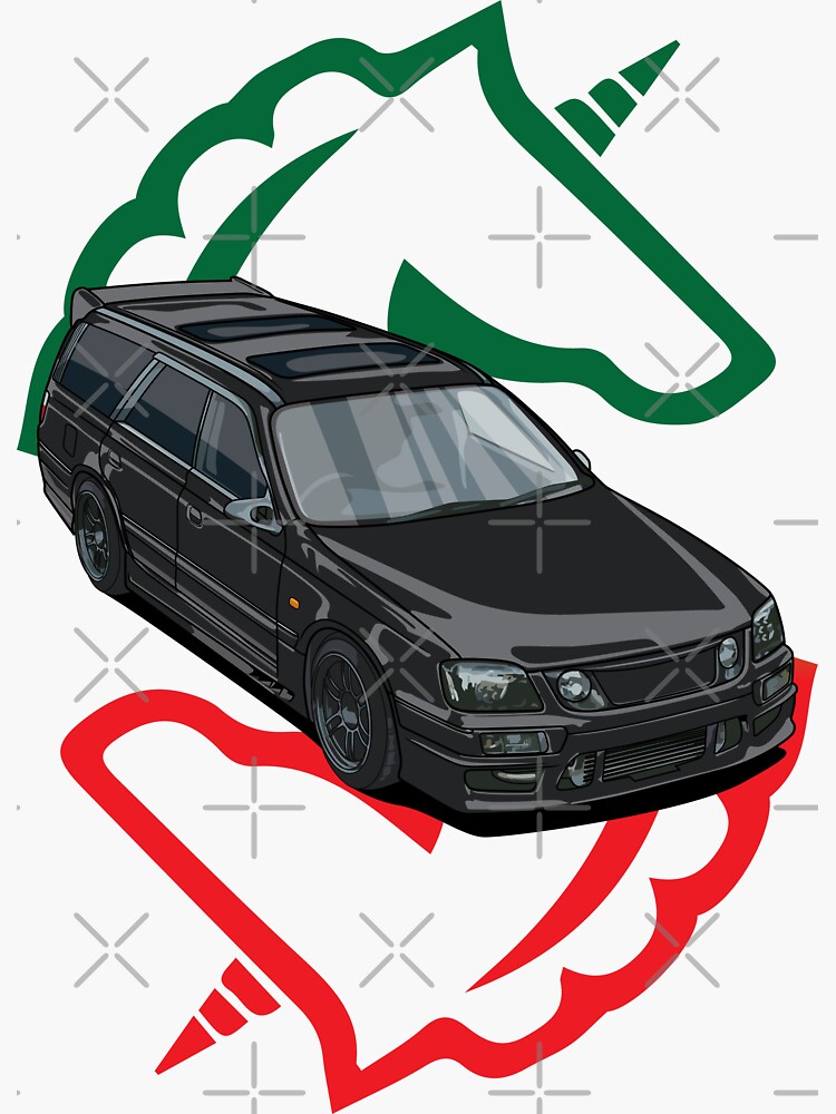 "Nissan Stagea Series II RS4 S Black Pearl" Sticker for Sale by ...