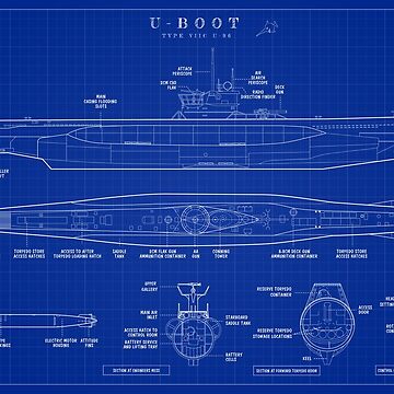 "Das Boot: U-Boot Type VIIC (U-96) Blueprint" Poster for Sale by ...