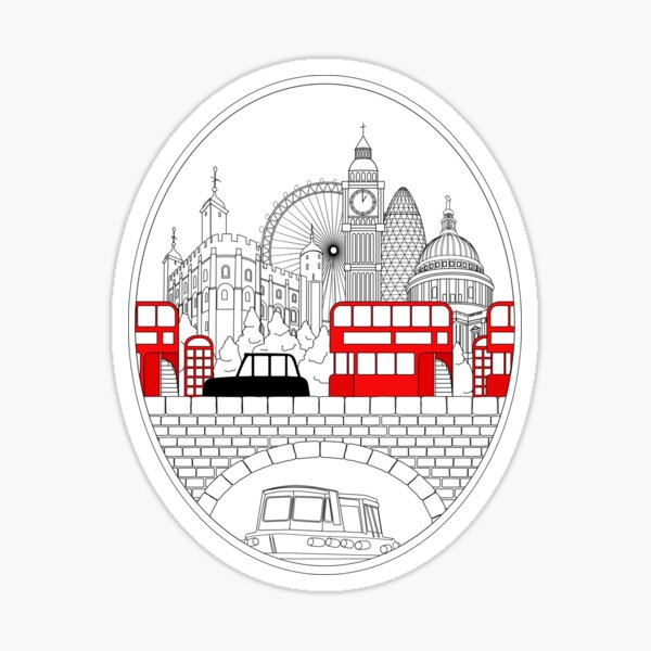 "London Red Buses " Sticker by QuirkyTales | Redbubble