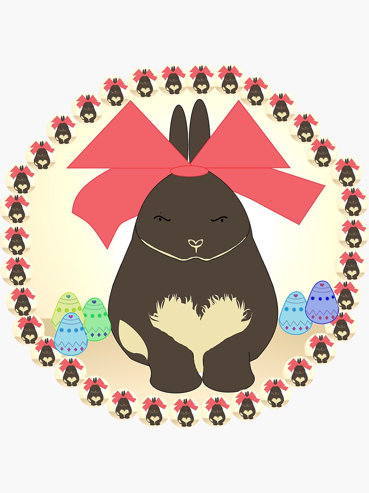 "Grumpy Easter Bunny" Sticker by Snofpix | Redbubble