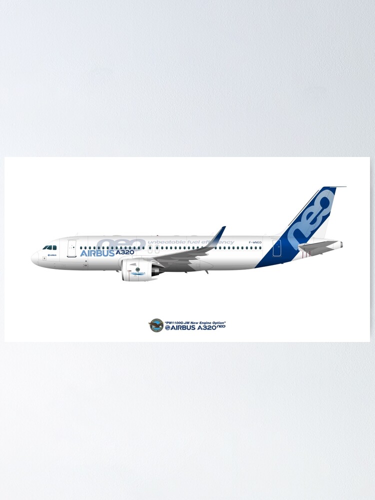 "Illustration of Airbus A320 NEO F-WNEO" Poster for Sale by SteveHClark ...