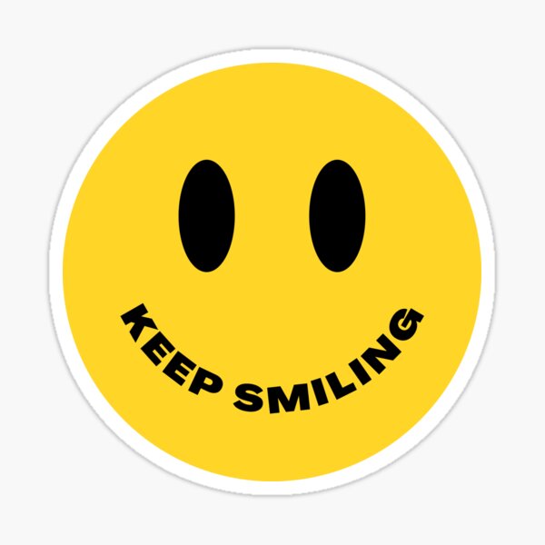 "Keep Smiling - Yellow Happy Face" Sticker for Sale by MyLucidDreams ...