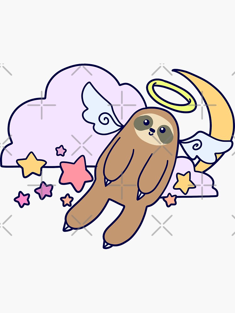 "Angel Sloth" Sticker for Sale by SaradaBoru | Redbubble