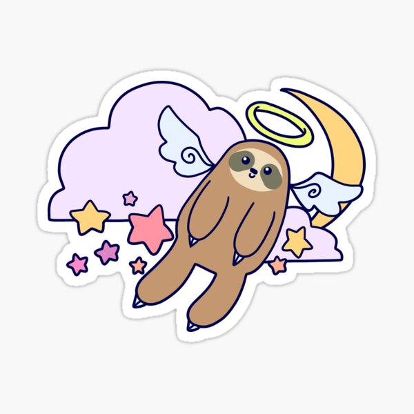 "Angel Sloth" Sticker for Sale by SaradaBoru | Redbubble