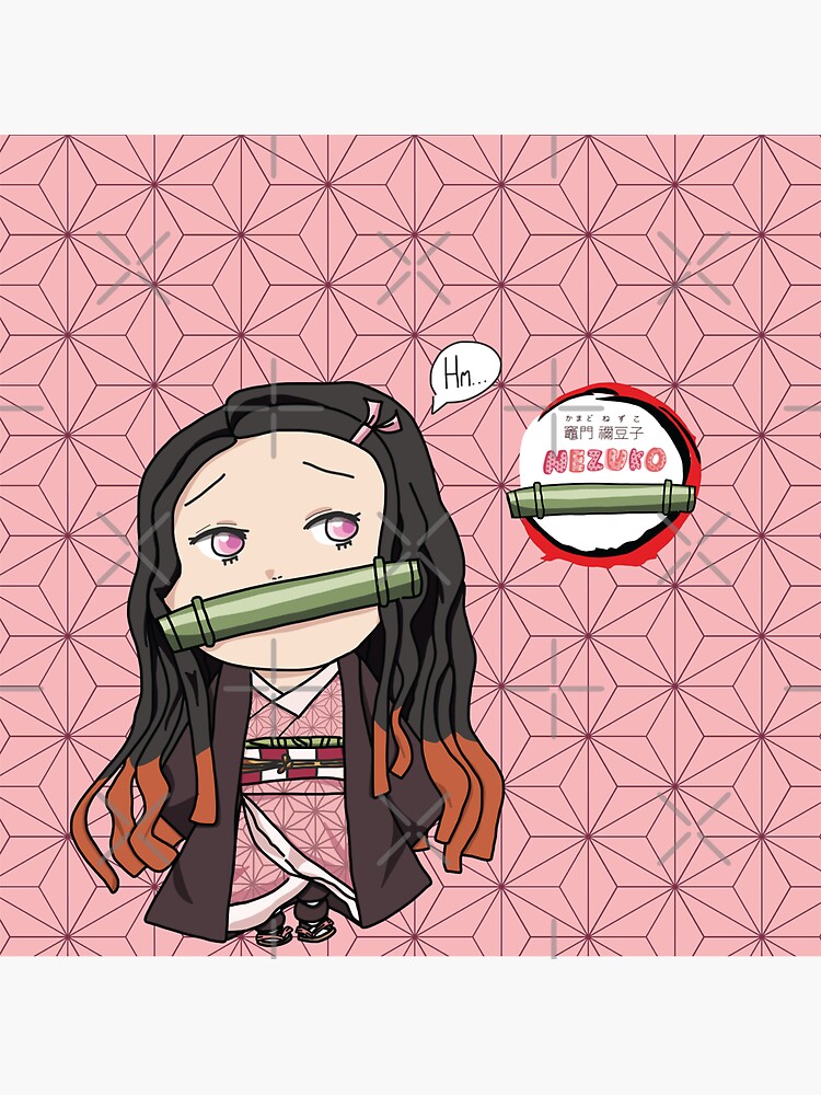 Pegatina «Demon Slayer Nezuko con patrón de kimono» de poeyze | Redbubble