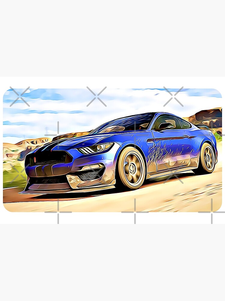 "Mustang GT500 Cartoon Drawing Action Print" Poster for Sale by Auto ...