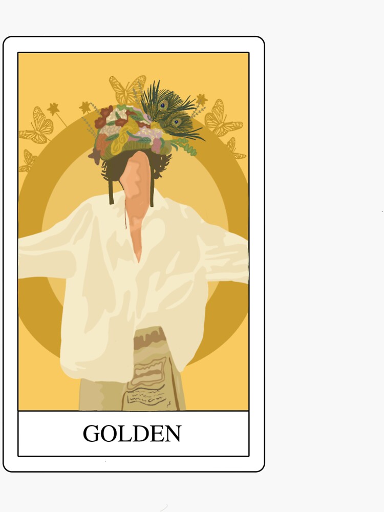 "Harry Styles Golden Sticker" Sticker for Sale by dullordumb | Redbubble