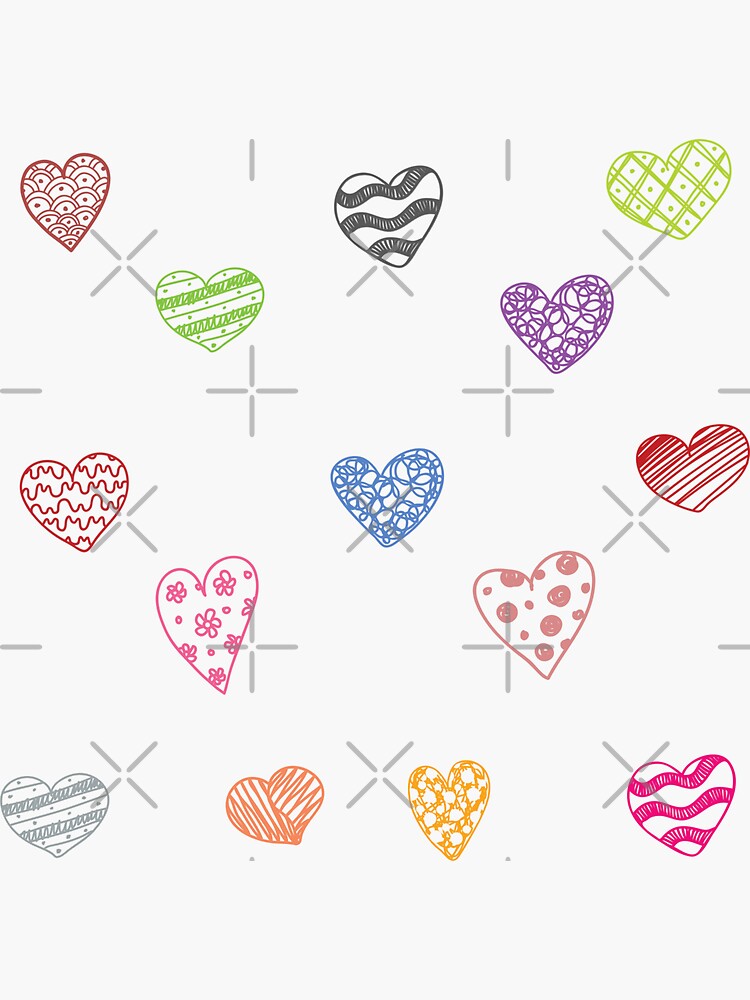 "Valentine Heart Pattern Sticker Pack" Sticker for Sale by ...