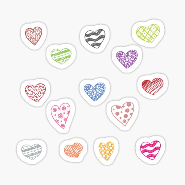"Valentine Heart Pattern Sticker Pack" Sticker for Sale by ...