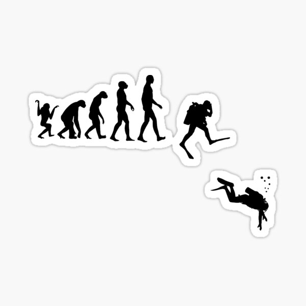 "Scuba Diving Evolution" Sticker for Sale by hendrixsck | Redbubble