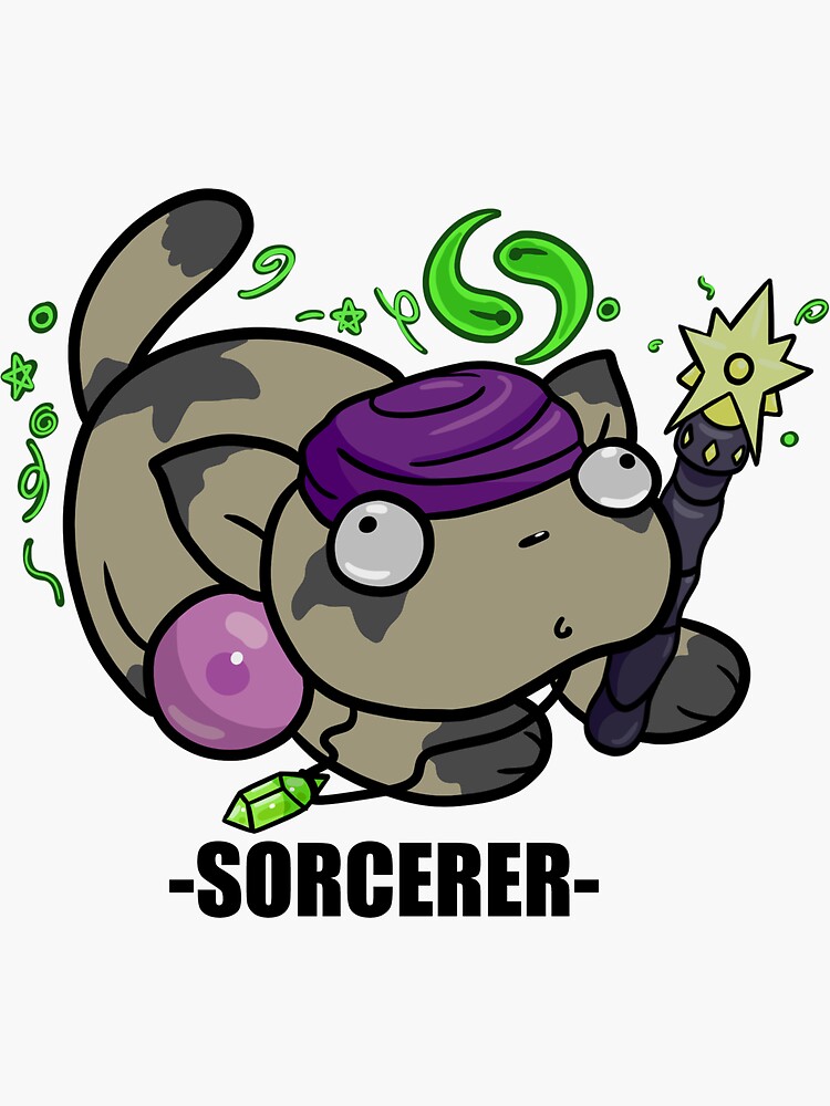 Pegatina «Gato hechicero de dibujos animados» de The-Heards | Redbubble