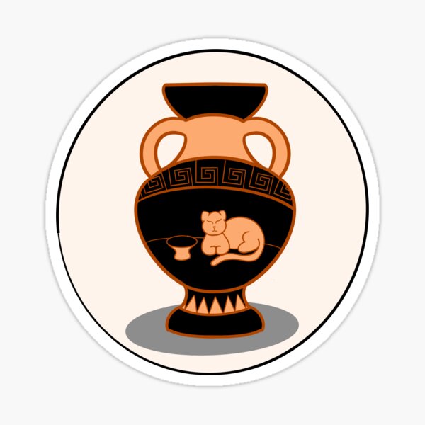 "Ancient Greek Cat Vase" Sticker for Sale by Cor-de-Rosa | Redbubble