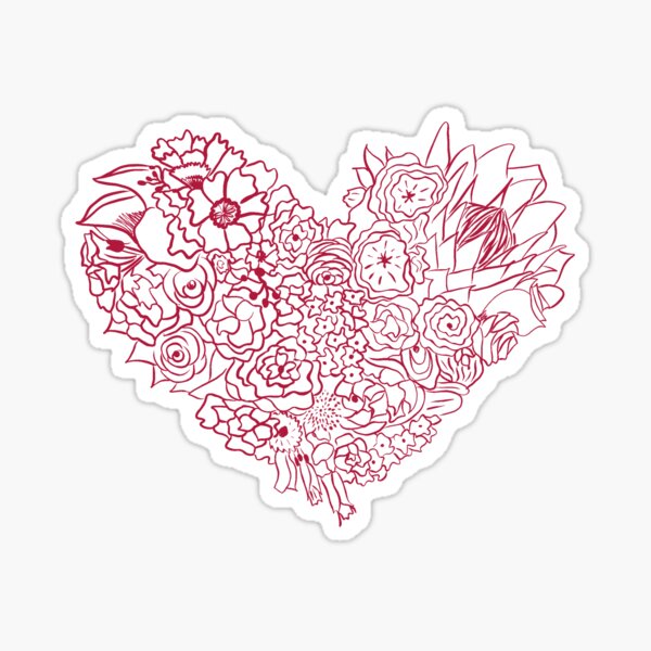 "Floral Heart " Sticker for Sale by TheDaniDiaries | Redbubble