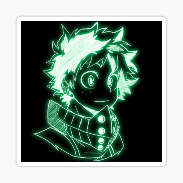 "Neon Deku" Sticker for Sale by skychloearts | Redbubble