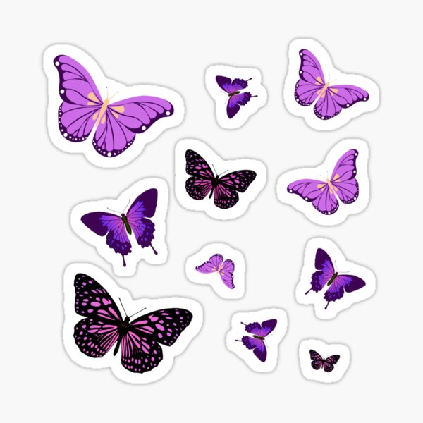 "Purple Butterfly Emoji" Sticker by AviArtDesigns | Redbubble